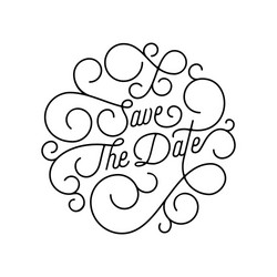 Wedding save the date calligraphy lettering text Vector Image