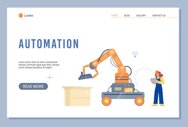 Efficient smart factory with workers robots Vector Image