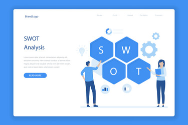 Swot analysis flat concept Royalty Free Vector Image
