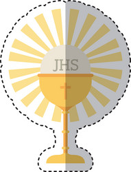 Cross first communion icon Royalty Free Vector Image