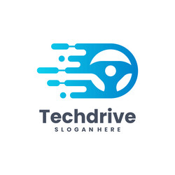 Drive technology logo smart driving Royalty Free Vector