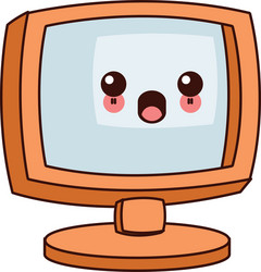 Kawaii computer cute image Royalty Free Vector Image