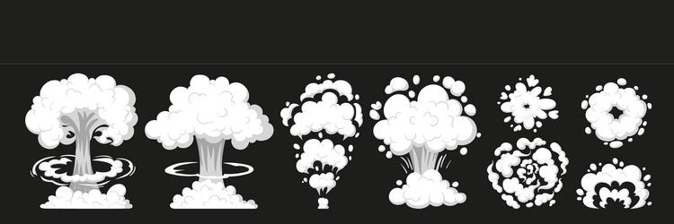 Smog smell collection puff smoke explosion Vector Image