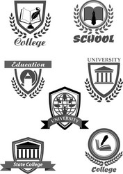 Education icon for university college academy Vector Image