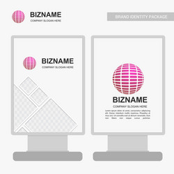 Compnay bill board design with world logo Vector Image