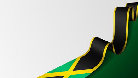 Jamaica ribbon flag background Royalty Free Vector Image