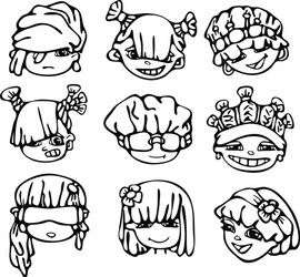 Outlined kid making a face Royalty Free Vector Image