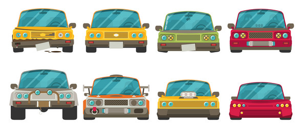 Car front view race tuning colorful Royalty Free Vector