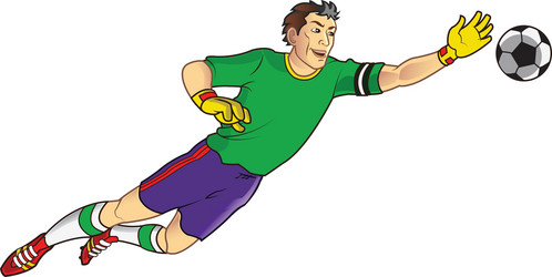 Soccer girl goal keeper cartoon colored clipart Vector Image