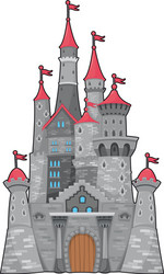 Castle with pennants design Royalty Free Vector Image