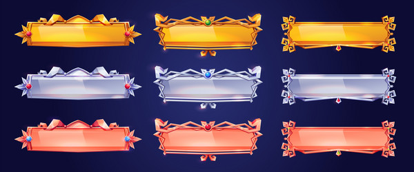 Medieval Buttons Ui Game Menu Elements Royalty Free Vector