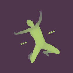 Jumping man 3d model of human body Royalty Free Vector Image