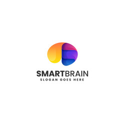 Logo brain wave gradient colorful style Royalty Free Vector