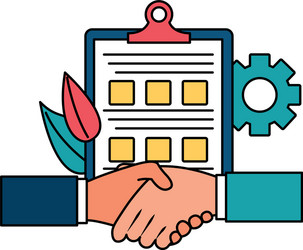 Hands business persons done deal with document Vector Image