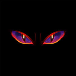 Red evil eyes on black background Royalty Free Vector Image