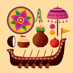 Umbrella onam celebration design Royalty Free Vector Image