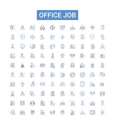 Office job outline icons collection Royalty Free Vector