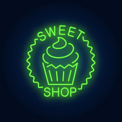Bakery shop neon sign Royalty Free Vector Image