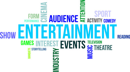 Entertainment colorful word collage Royalty Free Vector