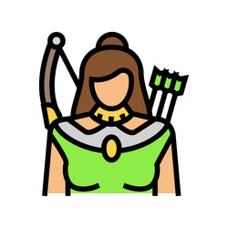 Hestia greek god ancient color icon Royalty Free Vector