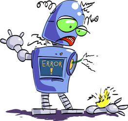 Disassembled broken cartoon robot sketch Vector Image