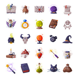 Occult magic objects for mystic rituals Royalty Free Vector