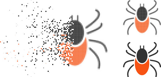 Mite tick burst pixel icon Royalty Free Vector Image