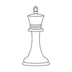 Queen chess piece outline american Royalty Free Vector Image