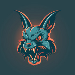 Angry furious rabbit rabbit with burning eyes Vector Image