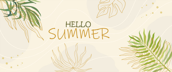 Hello summer abstract art beige background Vector Image