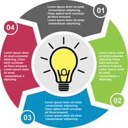 4 step element in four colors with labels Vector Image