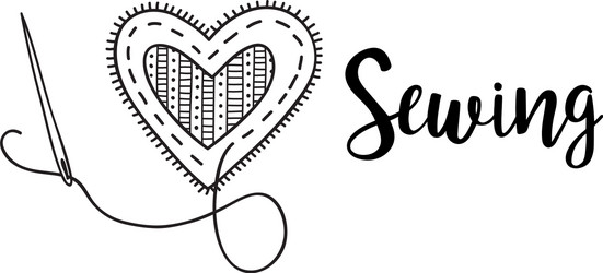 Card with lettering sewing theme Royalty Free Vector Image