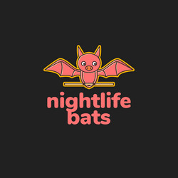 Nocturnal animal bat fat fly night mascot cute Vector Image