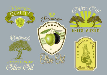 Olive oil labels set Royalty Free Vector Image