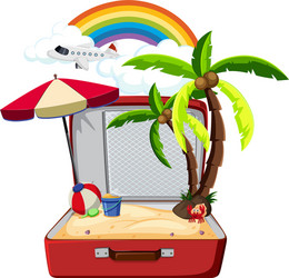 Kids on summer vacation suitcase Royalty Free Vector Image