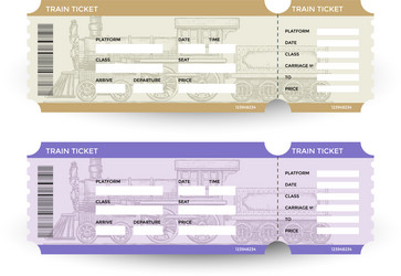Creative train ticket concept design modern train Vector Image