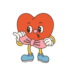 Trendy groovy valentines day retro Royalty Free Vector Image