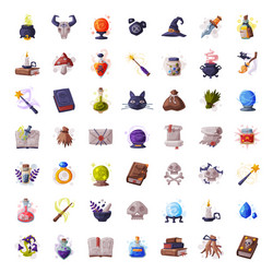 Collection occult magic objects for mystic Vector Image