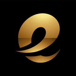 Golden letter e symbol on a black background Vector Image