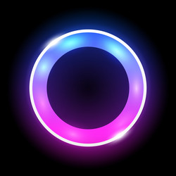 Neon circle design futuristic frame effect Vector Image