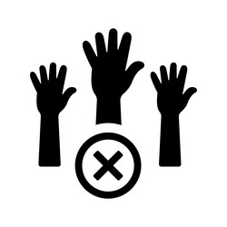 Absent absenteeism hand icon line outline symbol Vector Image