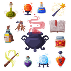 Occult magic objects for mystic rituals Royalty Free Vector