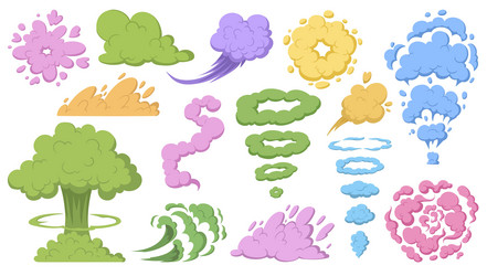 Colorful smoke clouds cloud puffs Royalty Free Vector Image