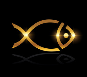 Golden fish logo icon Royalty Free Vector Image