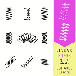 Metal spring icon set isolated Royalty Free Vector Image