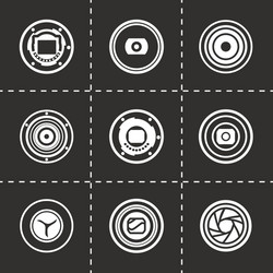 Golden shutter logo icon Royalty Free Vector Image