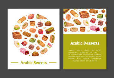 Eastern and arabic sweets banner design Royalty Free Vector