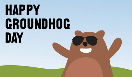 Happy groundhog day with cure Royalty Free Vector Image