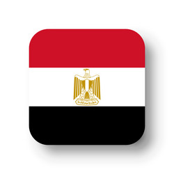 Rounded square isometric flag of egypt Royalty Free Vector