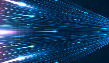 Blue light streak fiber optic speed line Vector Image